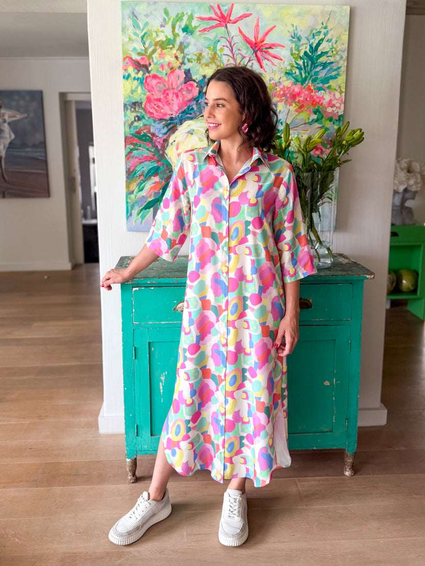 Jennifer dress - Pastel painting – Babalu Boutique